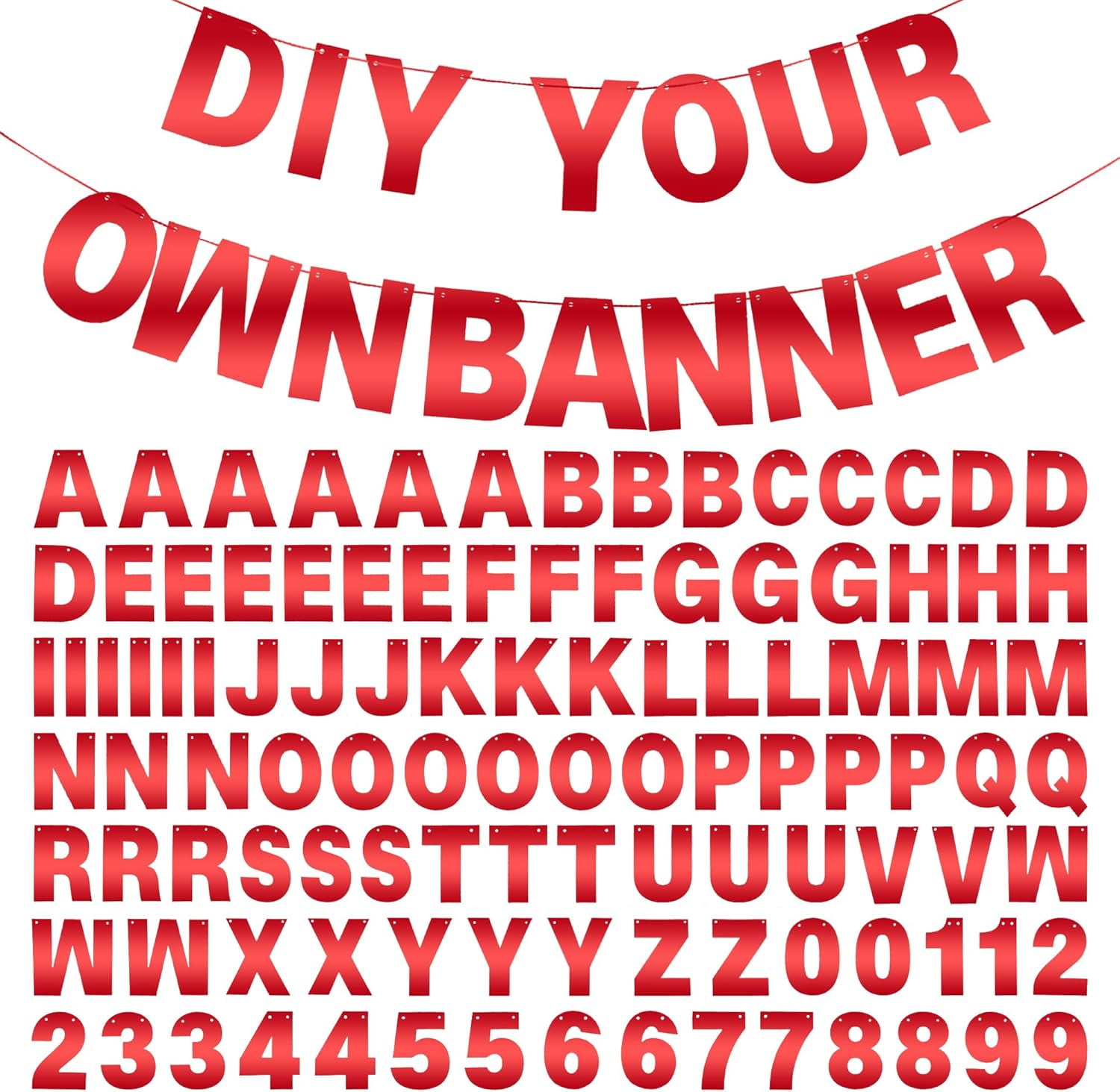 DIY Banner Kit with Letters Bright Black Customizable Birthday Banners ...