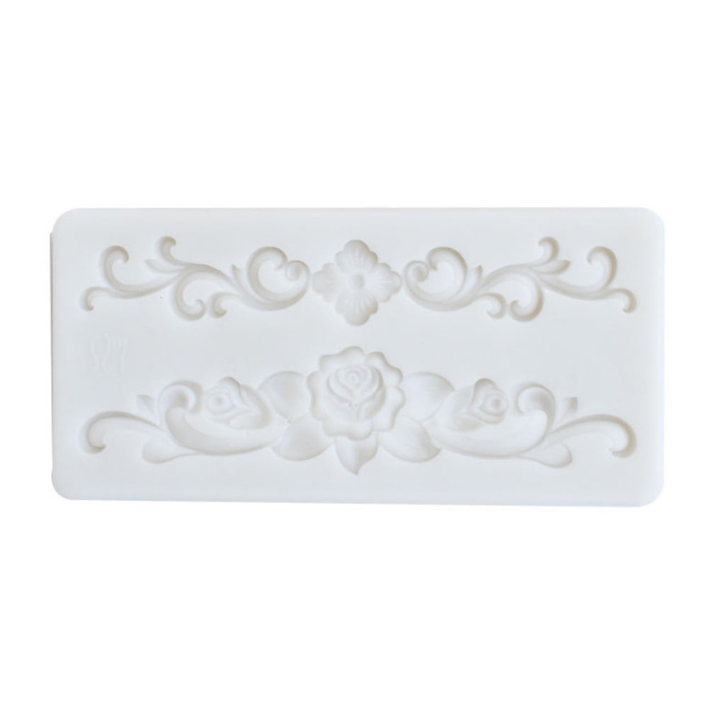 DIY Baroque Scroll Relief Cake Border Silicone Mold/Vintage Curlicues ...