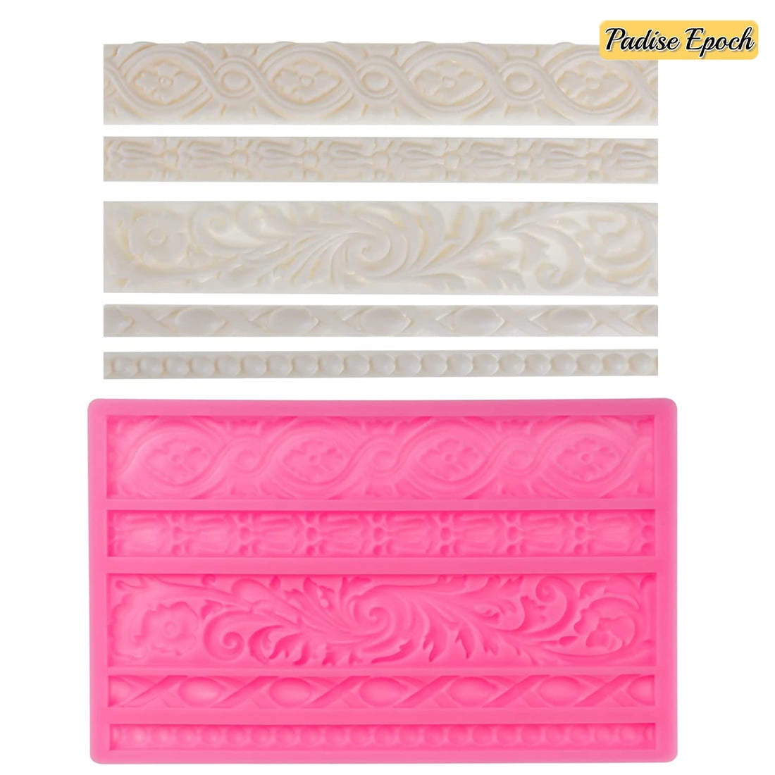 DIY Baroque Scroll Relief Cake Border Silicone Molds, Baroque Style ...