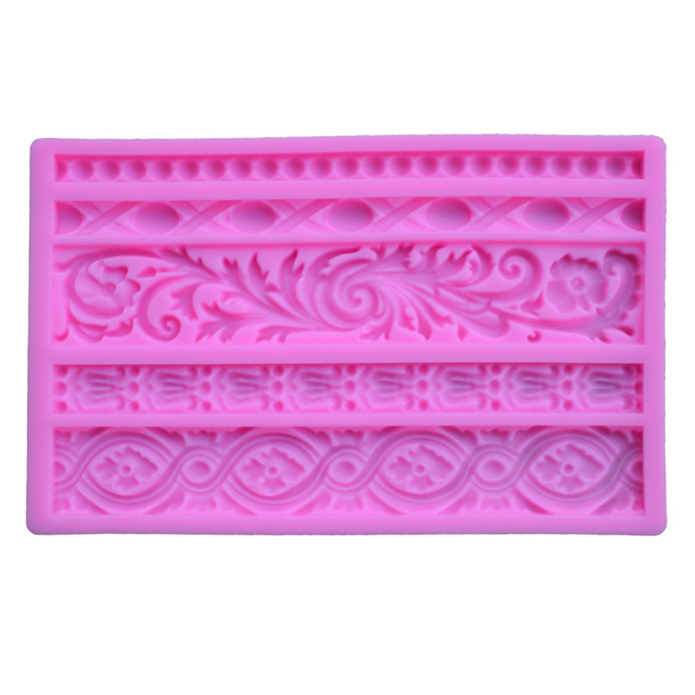 DIY Baroque Scroll Relief Cake Border Silicone Molds European Frame ...
