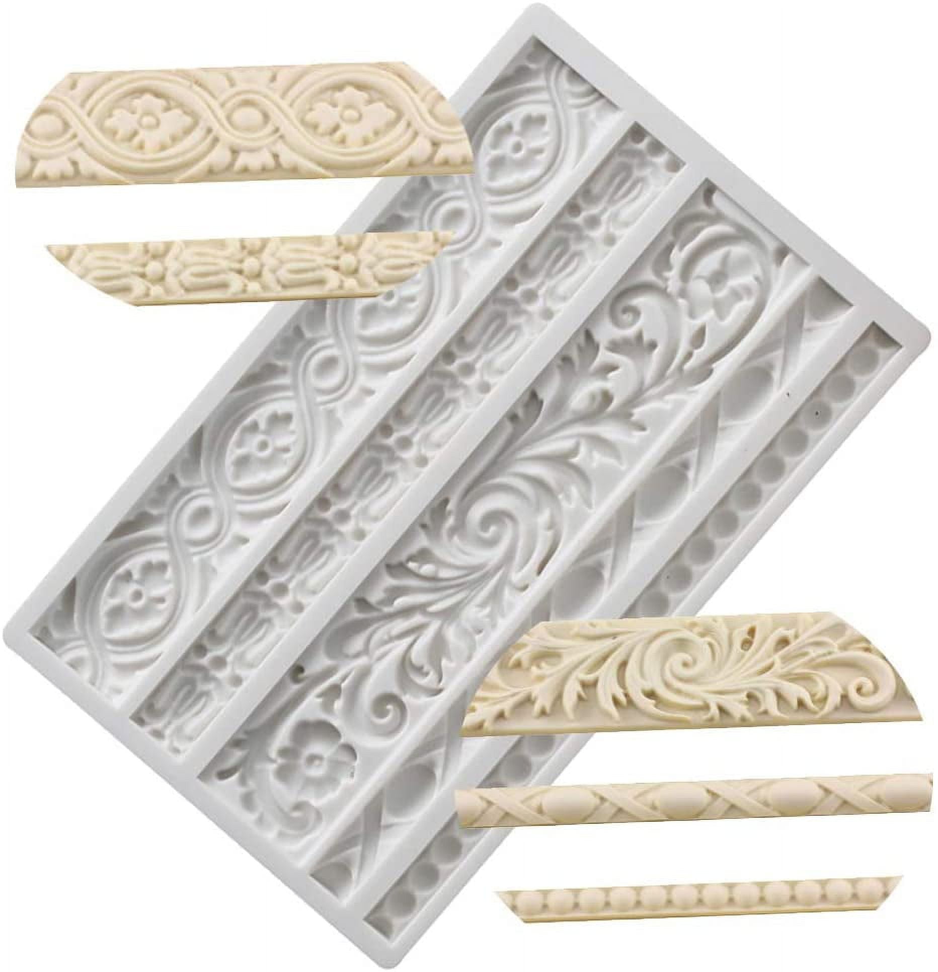 DIY Baroque Scroll Relief Cake Border Silicone Molds - European Frame ...