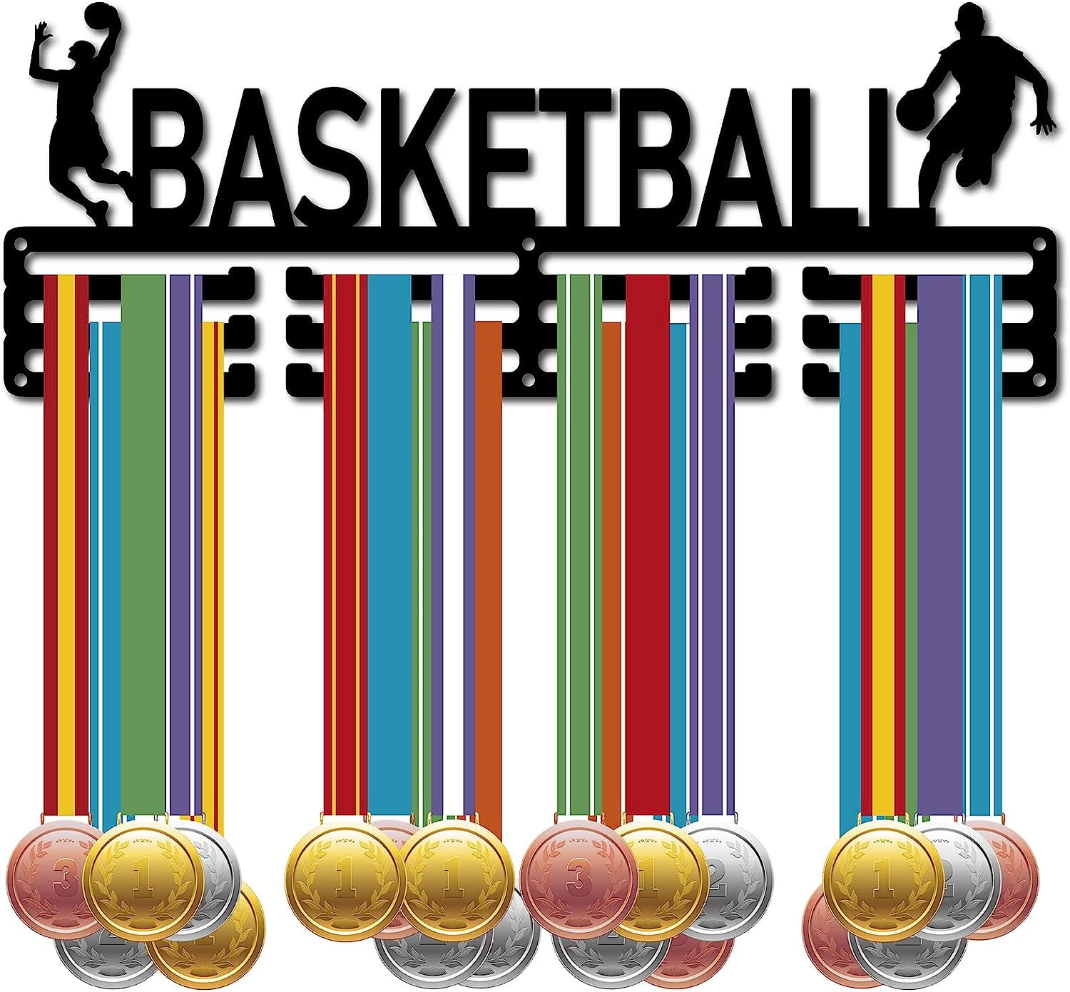 DIY Basketball Medal Hanger Display Medal Holder Sport Rack Award Metal ...