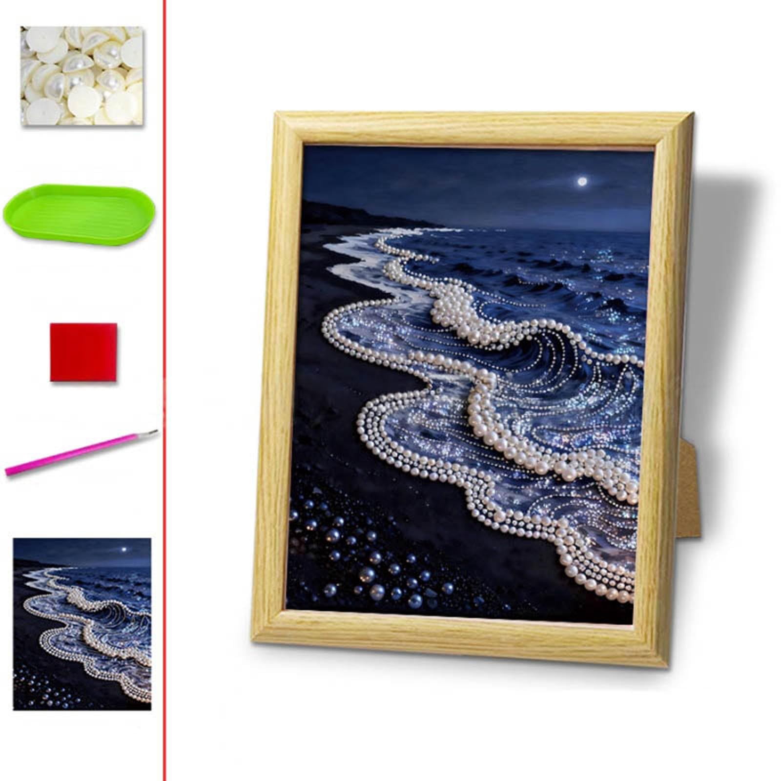 DIY Beaded Art Kit, 2026 Pearl Painting Kit with Frame, Firework Castle ...