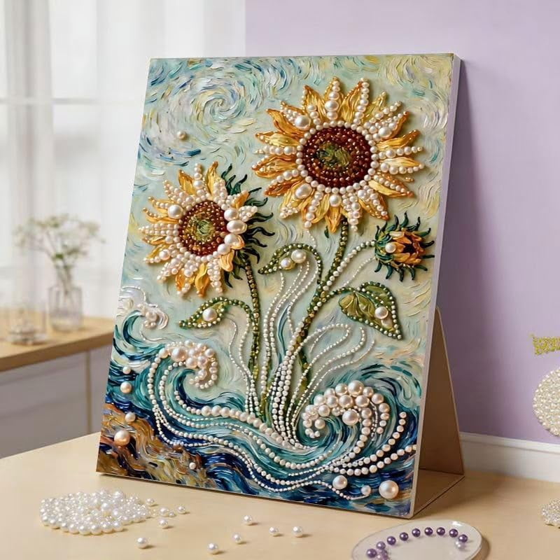 DIY Beaded Art Kit - Castle Pearl Painting Kit, Plastic Pearl Art Craft ...