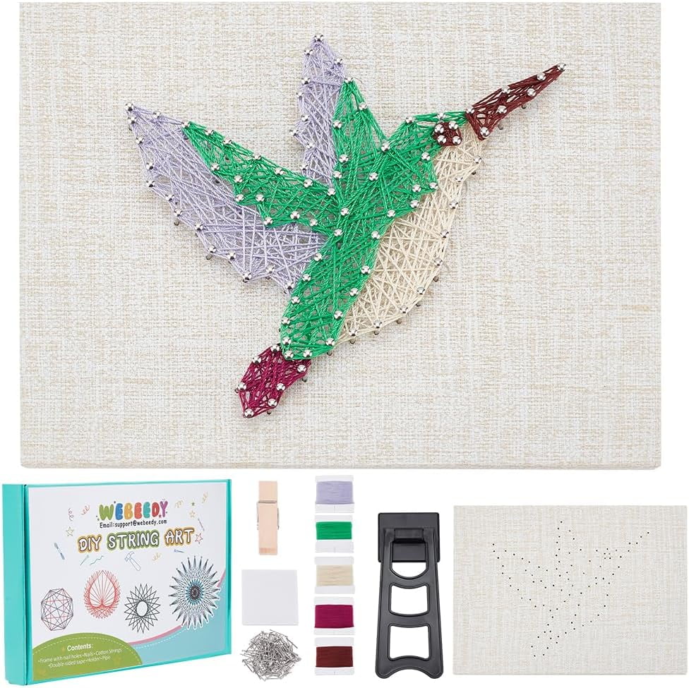 DIY Bird String Art Kit for Beginner 3D Hummingbird String Art Crafts Kit for Adults Animal Arts ...