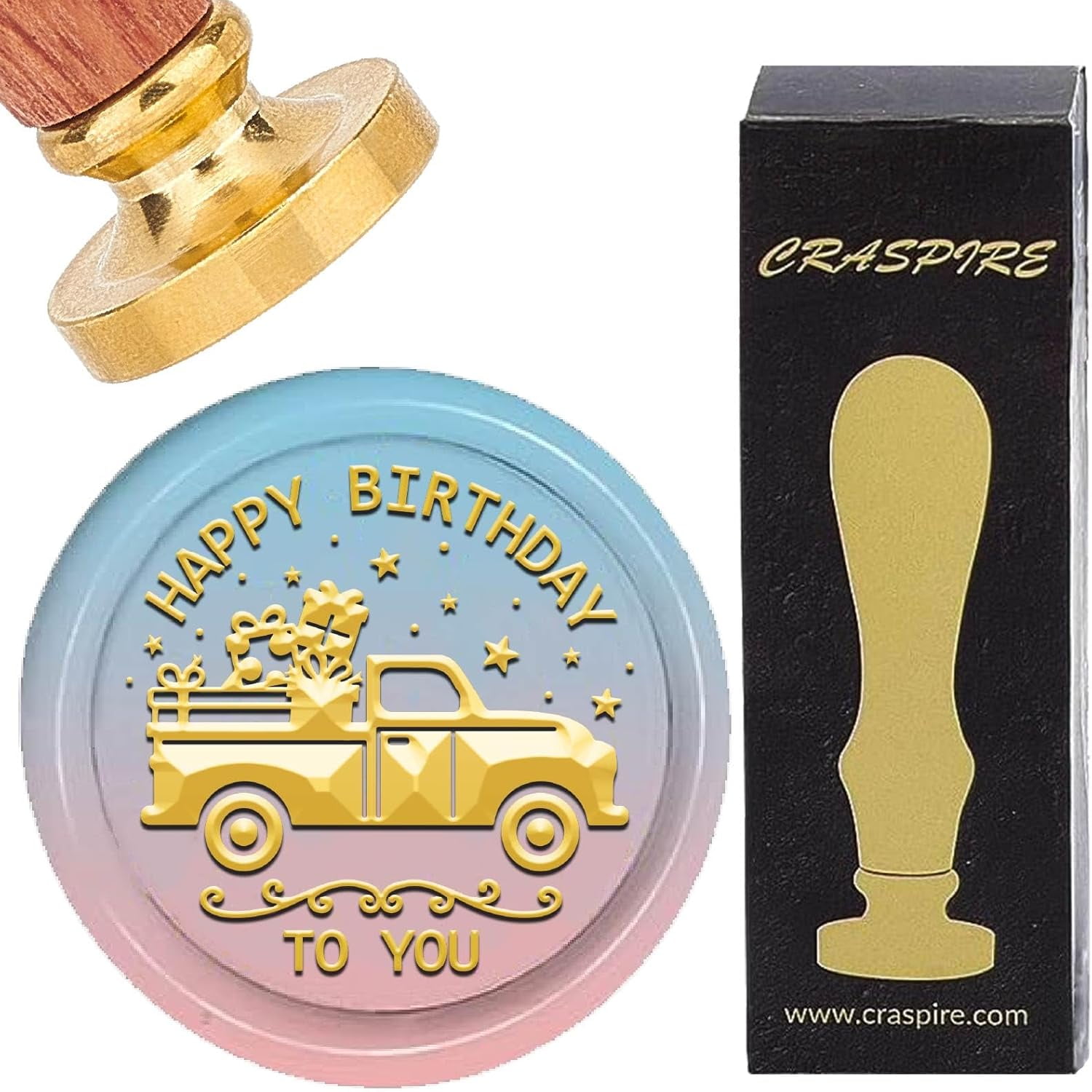 DIY Birthday Wax Seal Stamps Gift Car Vintage Removable Brass Sealing ...