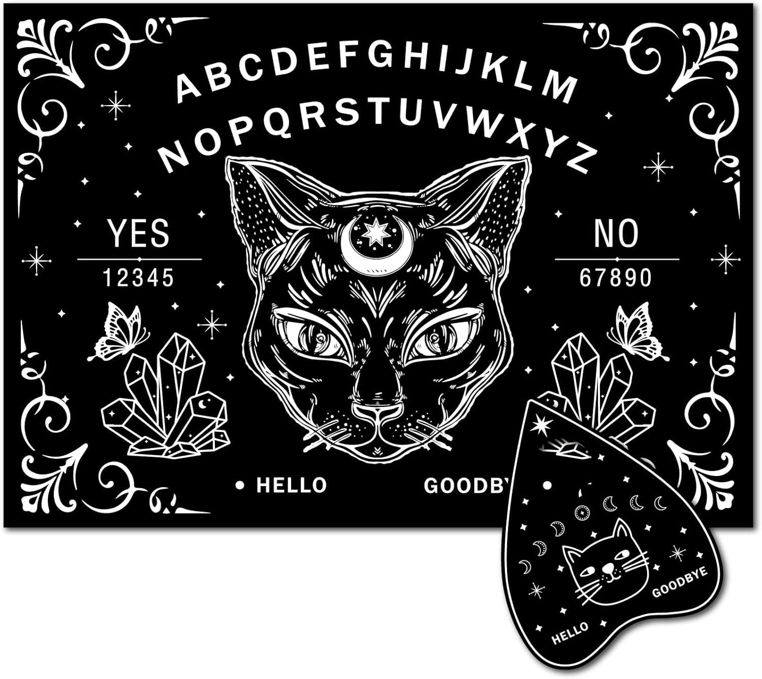 DIY Black Cat Spirit Board Crystal Pendulum Board Kit Talking Boards ...