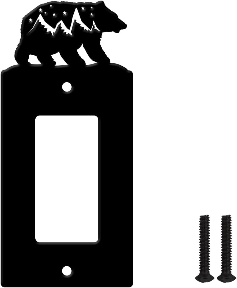 DIY Black Single Gang Light Switch Plate 2.7 × 5.9" Iron Light Switch ...