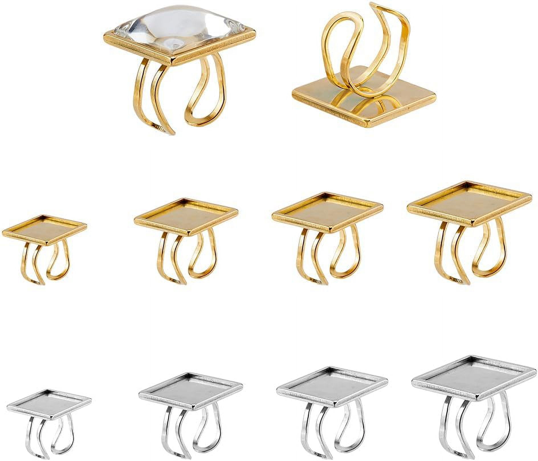 DIY Blank Dome Finger Ring Making Kit Including 201 Stainless Steel ...