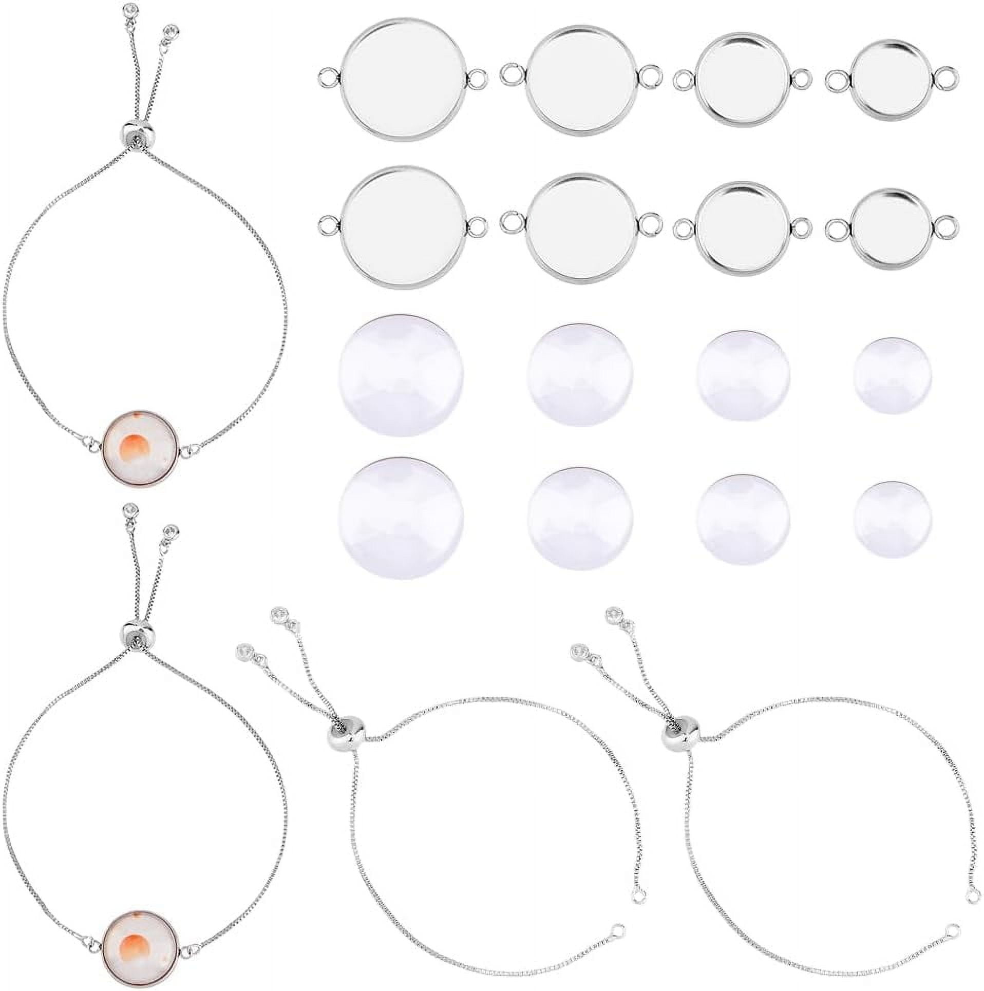 DIY Blank Dome Links Bracelet Making Kits Including Brass Slider ...