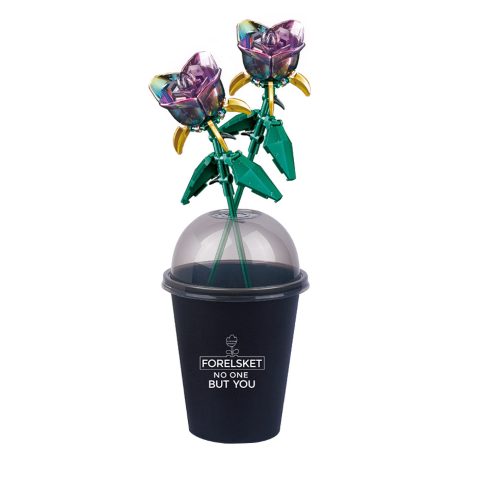 DIY Block Toy Roses Trio with Unique Coffee Cup Vase: The Perfect ...