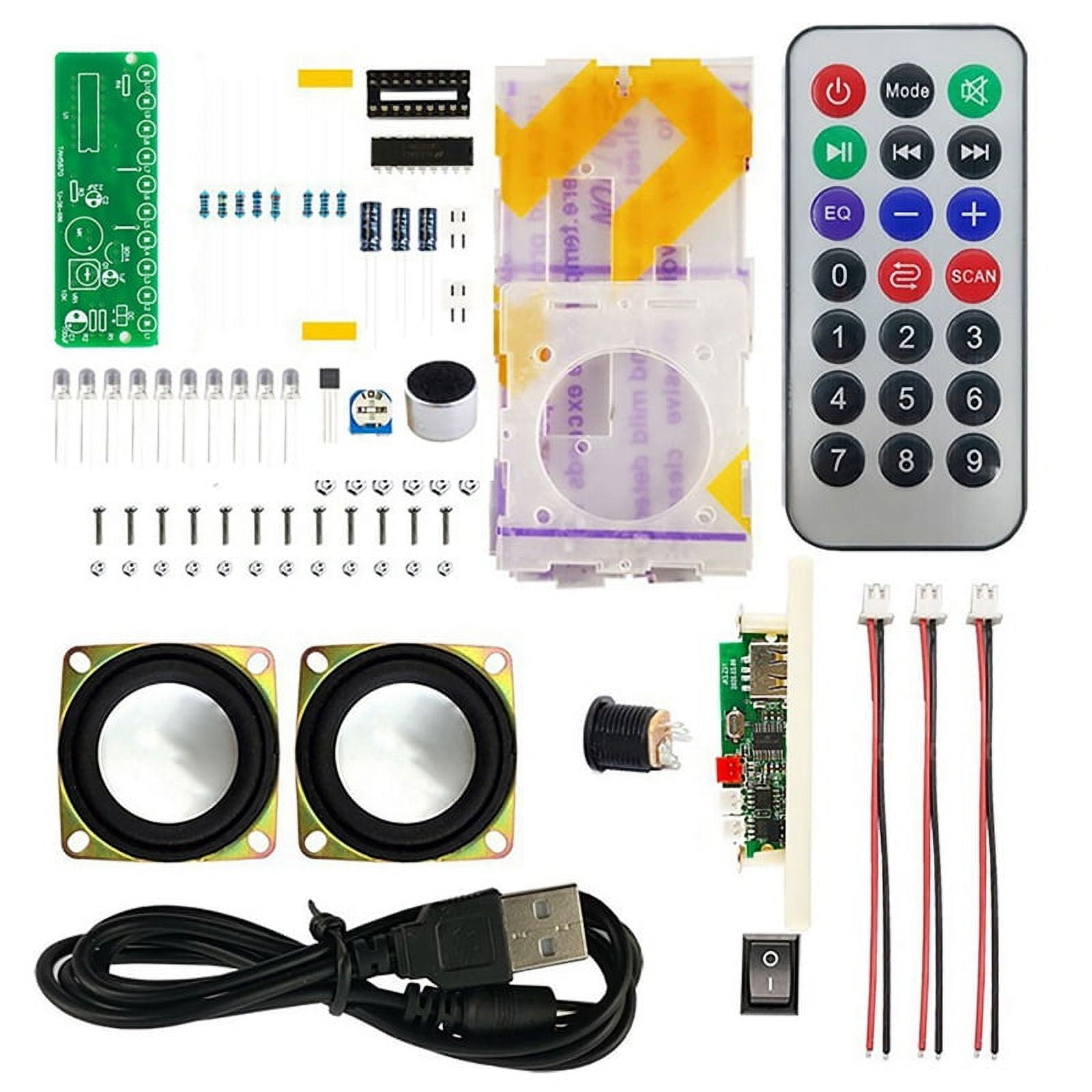 DIY Bluetooth Speaker Electronic Kit Two-Channel Multi-Functional Music ...