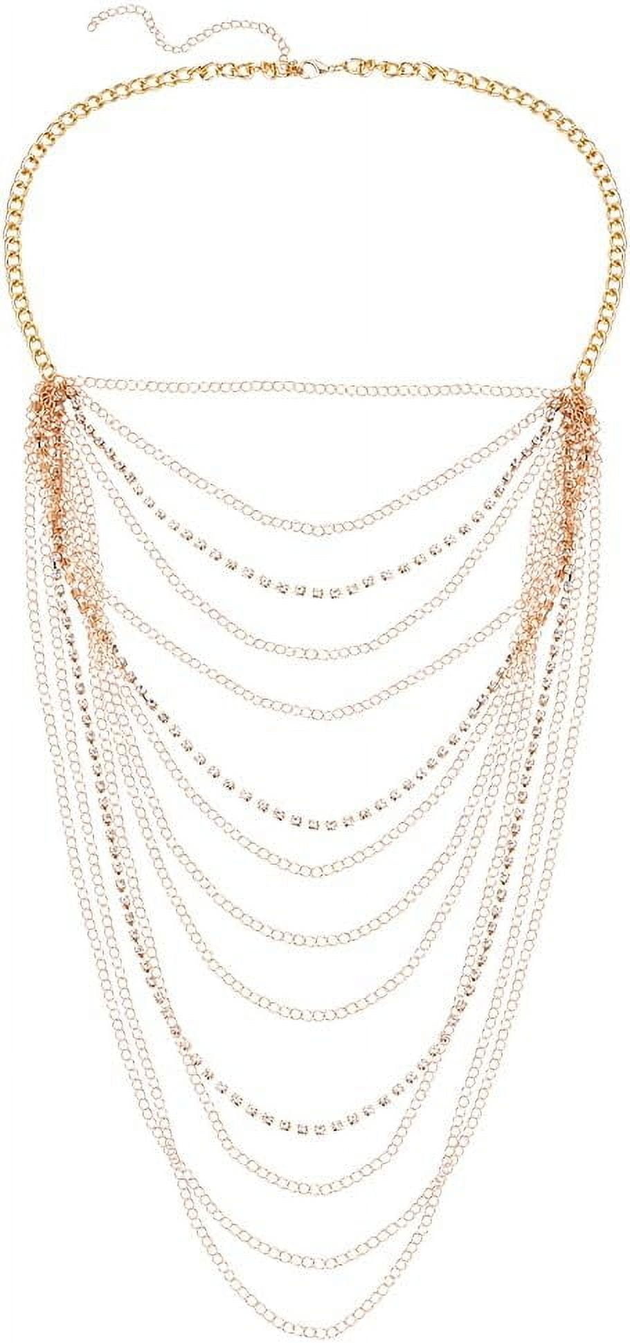 DIY Boho Gold Body Chains Sexy Lace Shoulder Chain Bikini Bra Leaf ...