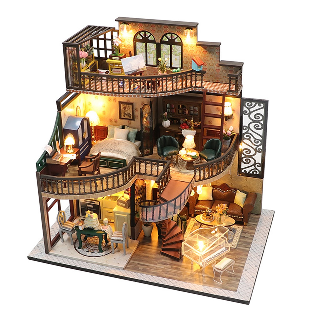 DIY Book Nook Insert Kits Wooden Doll House Building Kit Magic House ...