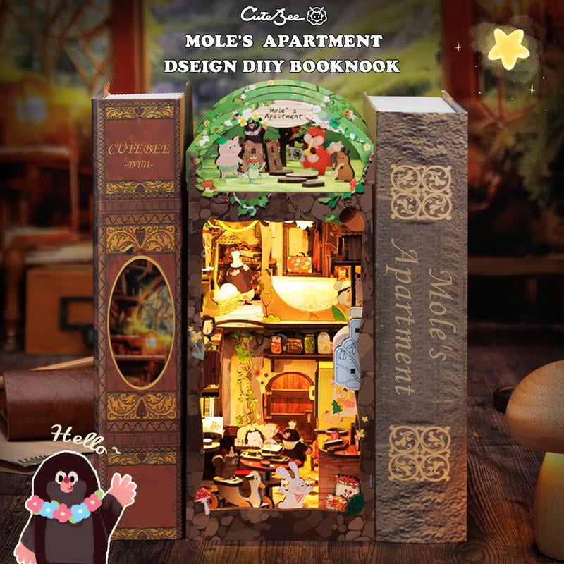 DIY Book Nook Kit, DIY Dollhouse Booknook Bookshelf Insert Decor Alley ...