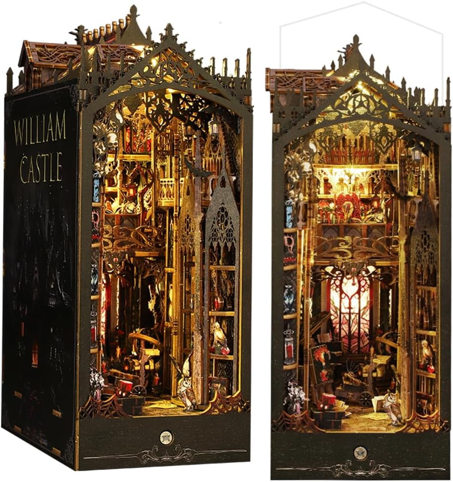 DIY Book Nook Kit,Dollhouse Booknook Bookshelf Insert Decor,3D Wooden ...