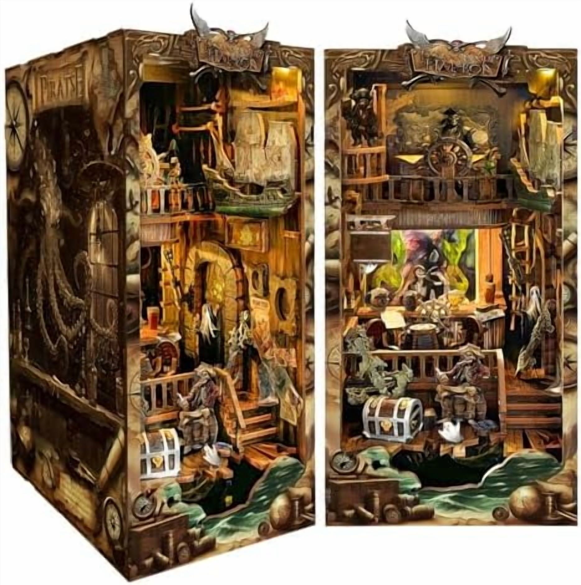 DIY Book Nook Kit - New World Pirate Ship - High Seas Adventure - 3D ...