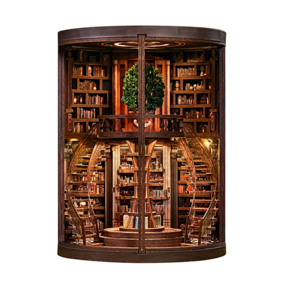 DIY Book Nook Kit with LED Light, 3D Wooden Puzzle Miniature Dollhouse ...