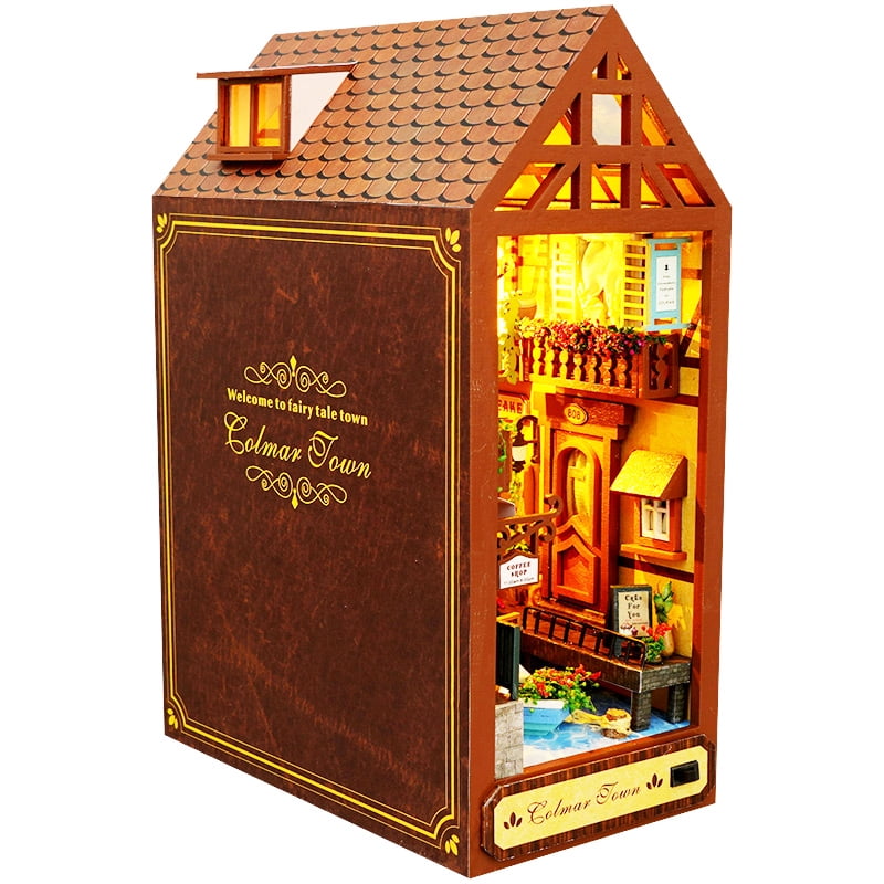 DIY Book Nook Miniature Kit for Bookshelf Insert Decor, 3D Wooden ...