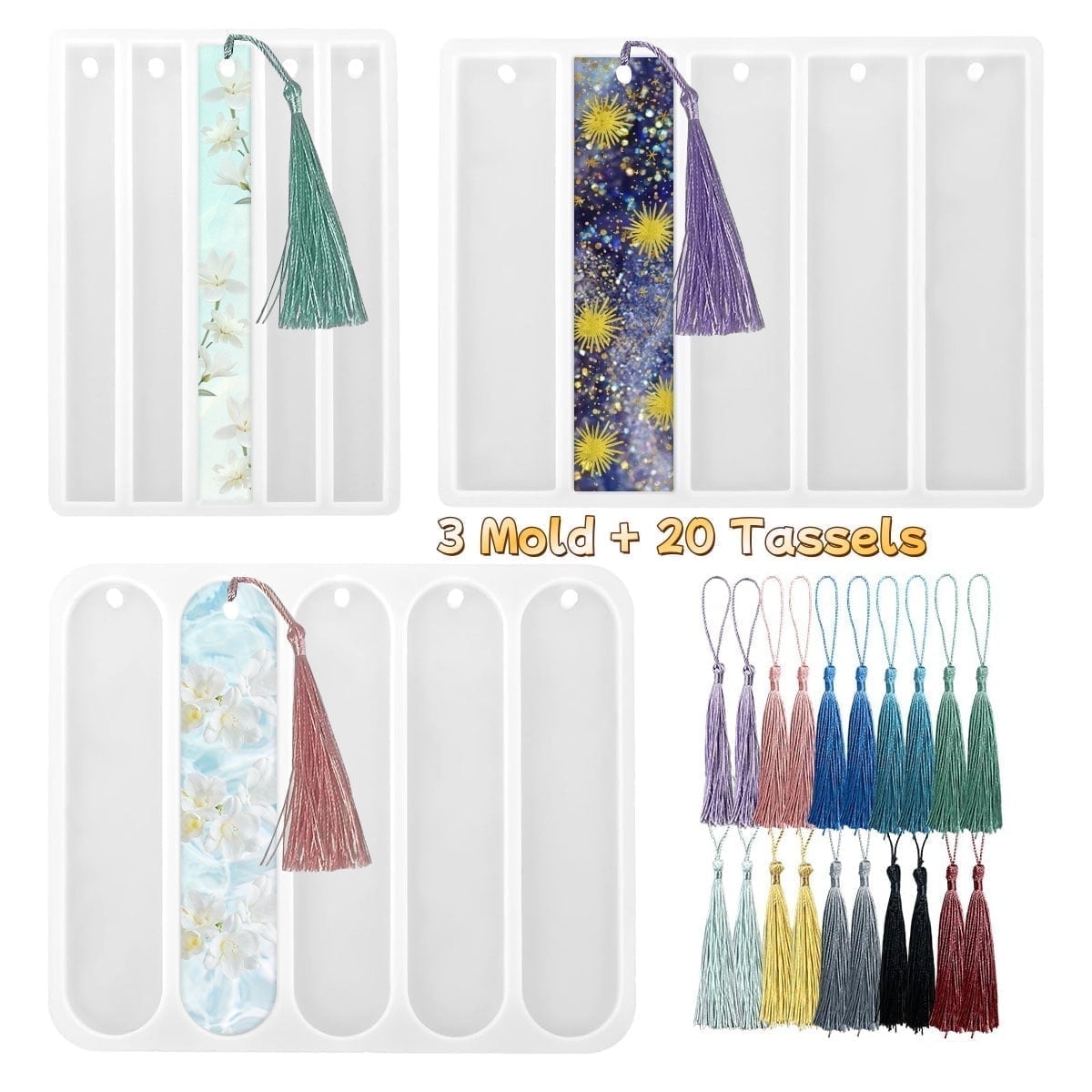 Kabuer Bookmarks Silicone Resin Mold for Crafting, Rectangle Resin Mold ...