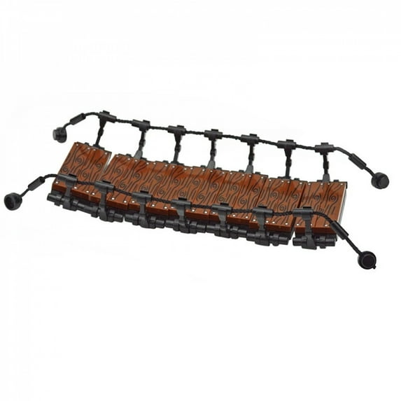 DIY Building Block City Scene Series Suspension Bridge Rockery Cliff ...