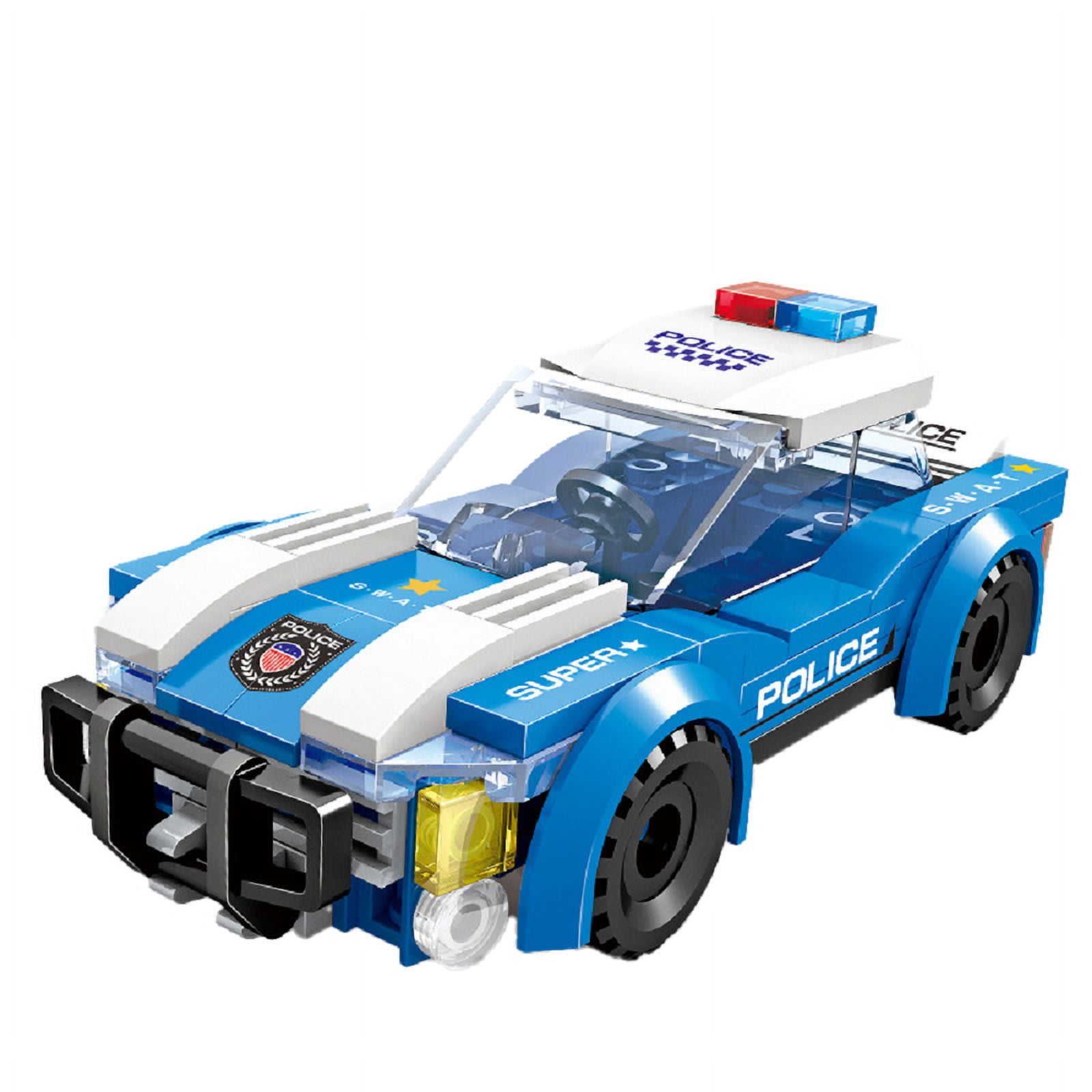 DIY Building Block Police Car Toy Set Creative Educational Patrol ...