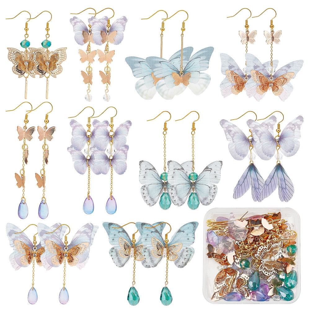 DIY Butterfly Earring Making Kit Including Polyester Fabric Crafts ...