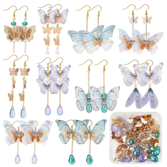DIY Butterfly Earring Making Kit Including Polyester Fabric Crafts ...