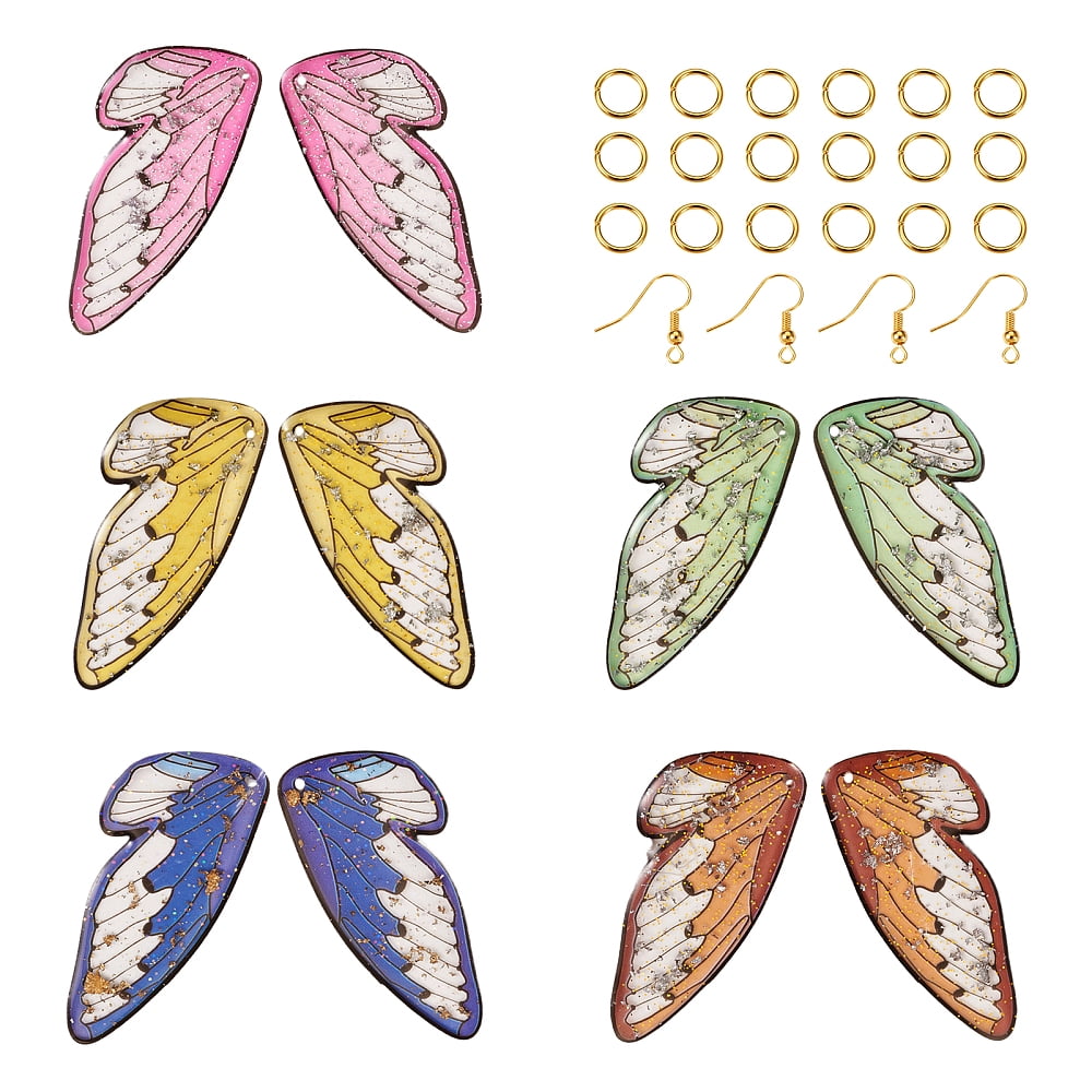 DIY Butterfly Wing Earring Making Kit Including Epoxy Resin Pendants ...