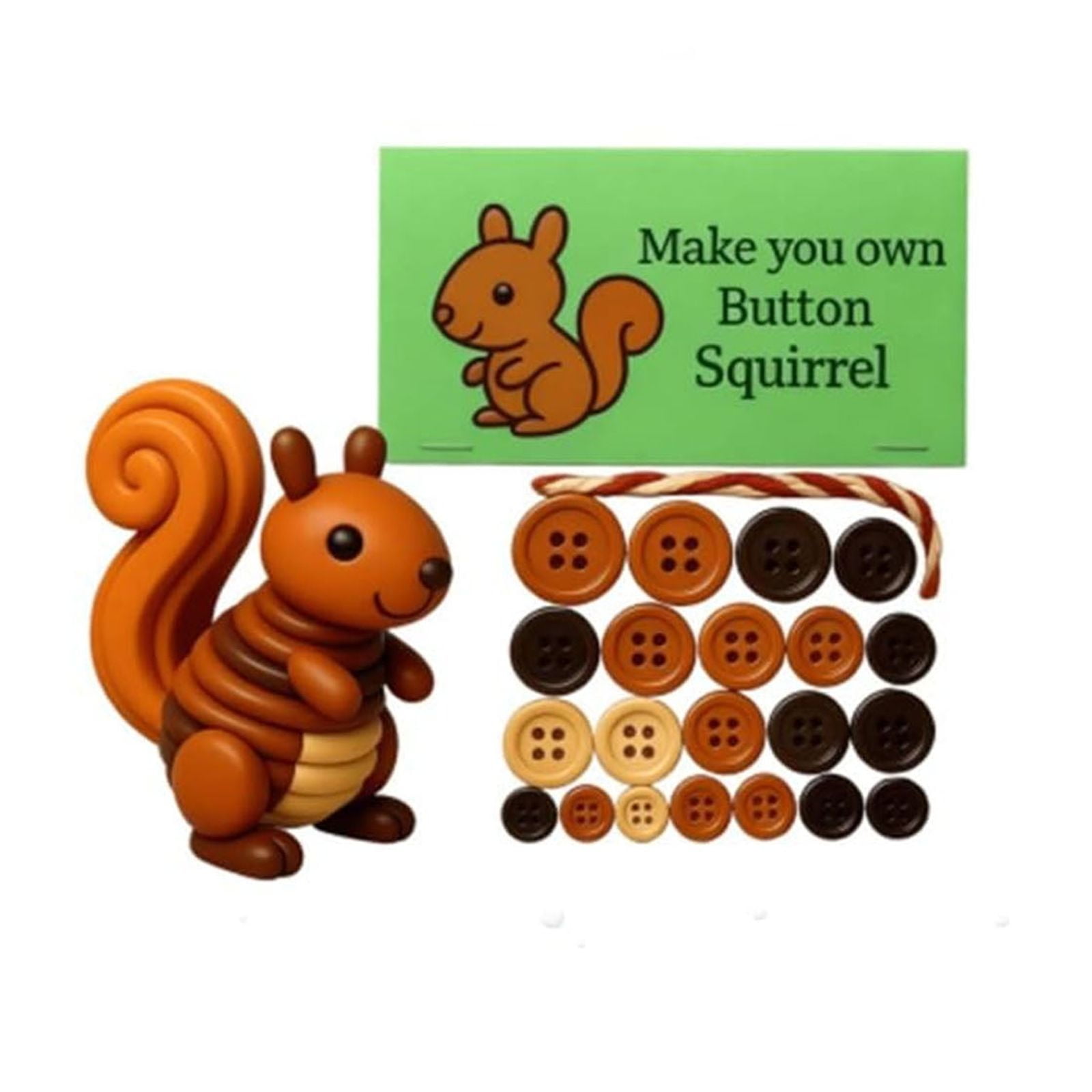 DIY Button Animal Craft Kit, Funny Christmas Button Ornament Decor Kit ...