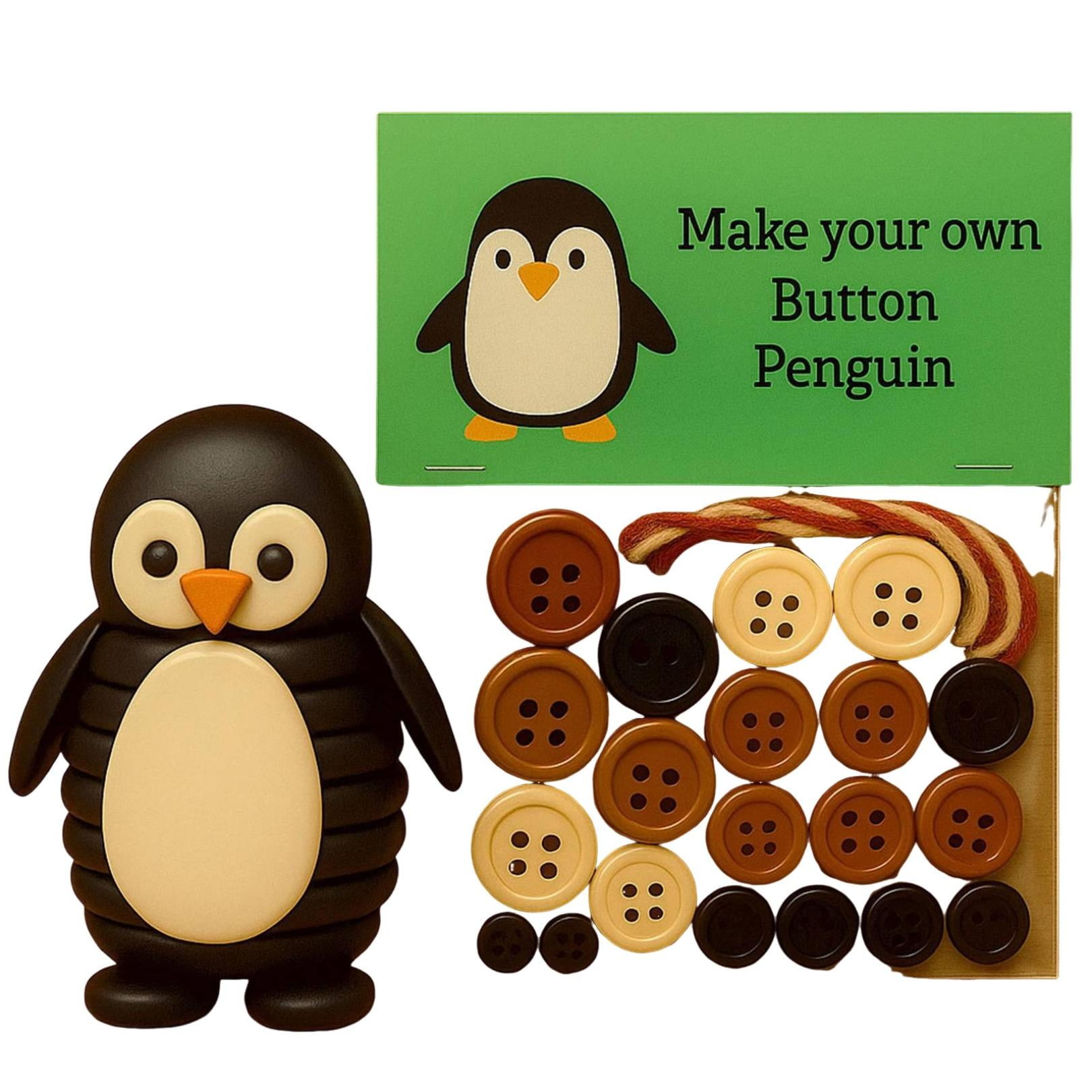 DIY Button Craft Kit, Animal Theme Fun Christmas Button Christmas Tree ...