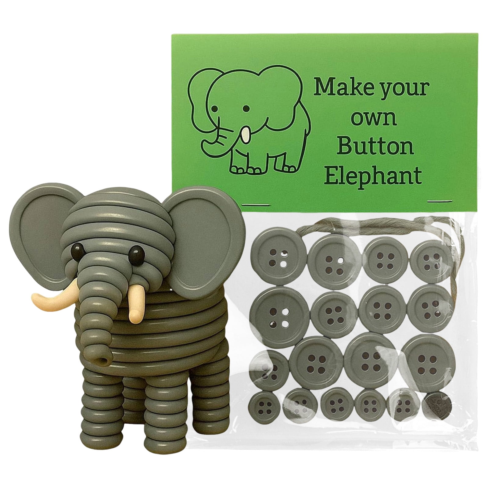 DIY Button Craft Kit Animal Theme Fun Christmas Button Christmas Tree ...