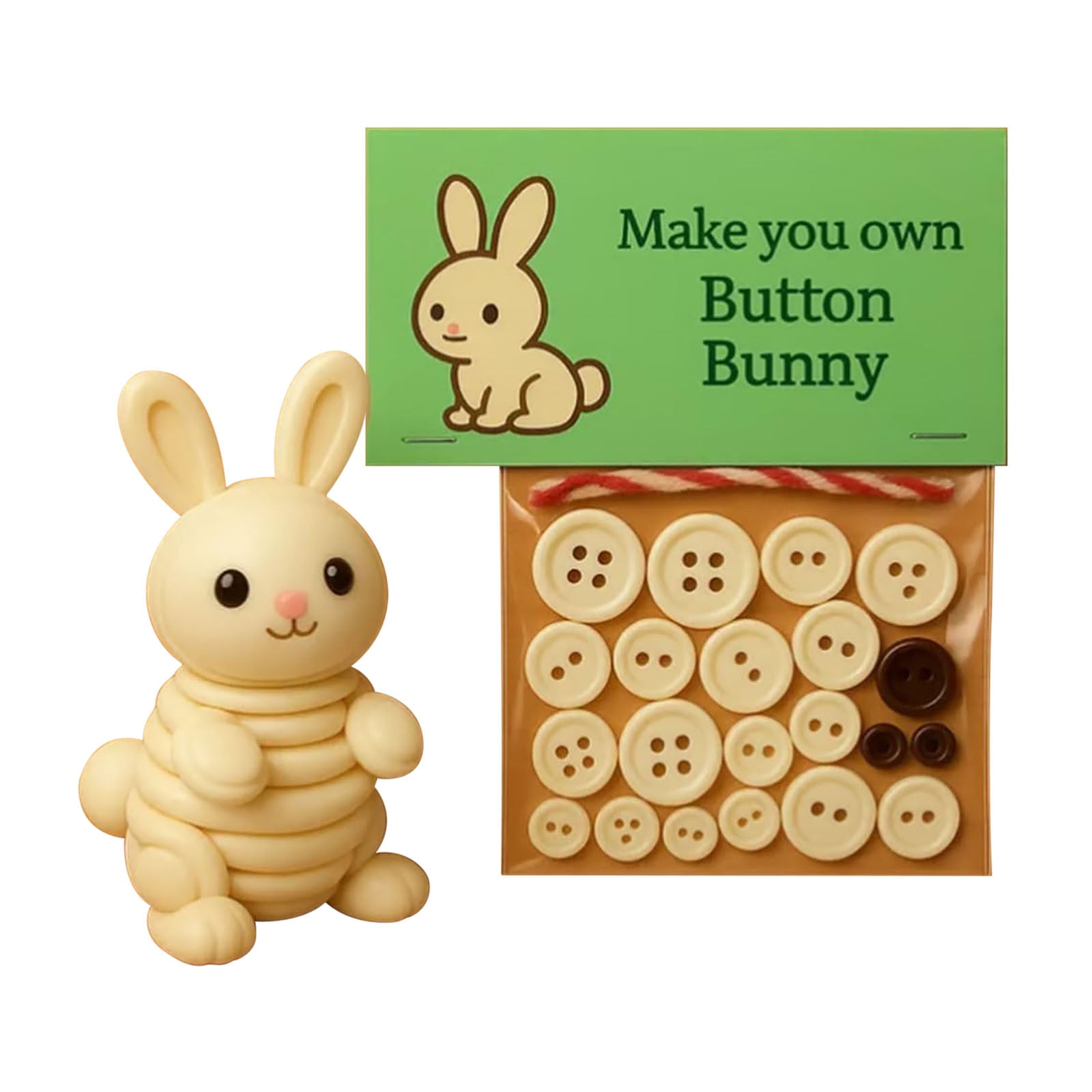 DIY Button Craft Kit, Creative Animal Button Art Set with Colorful ...