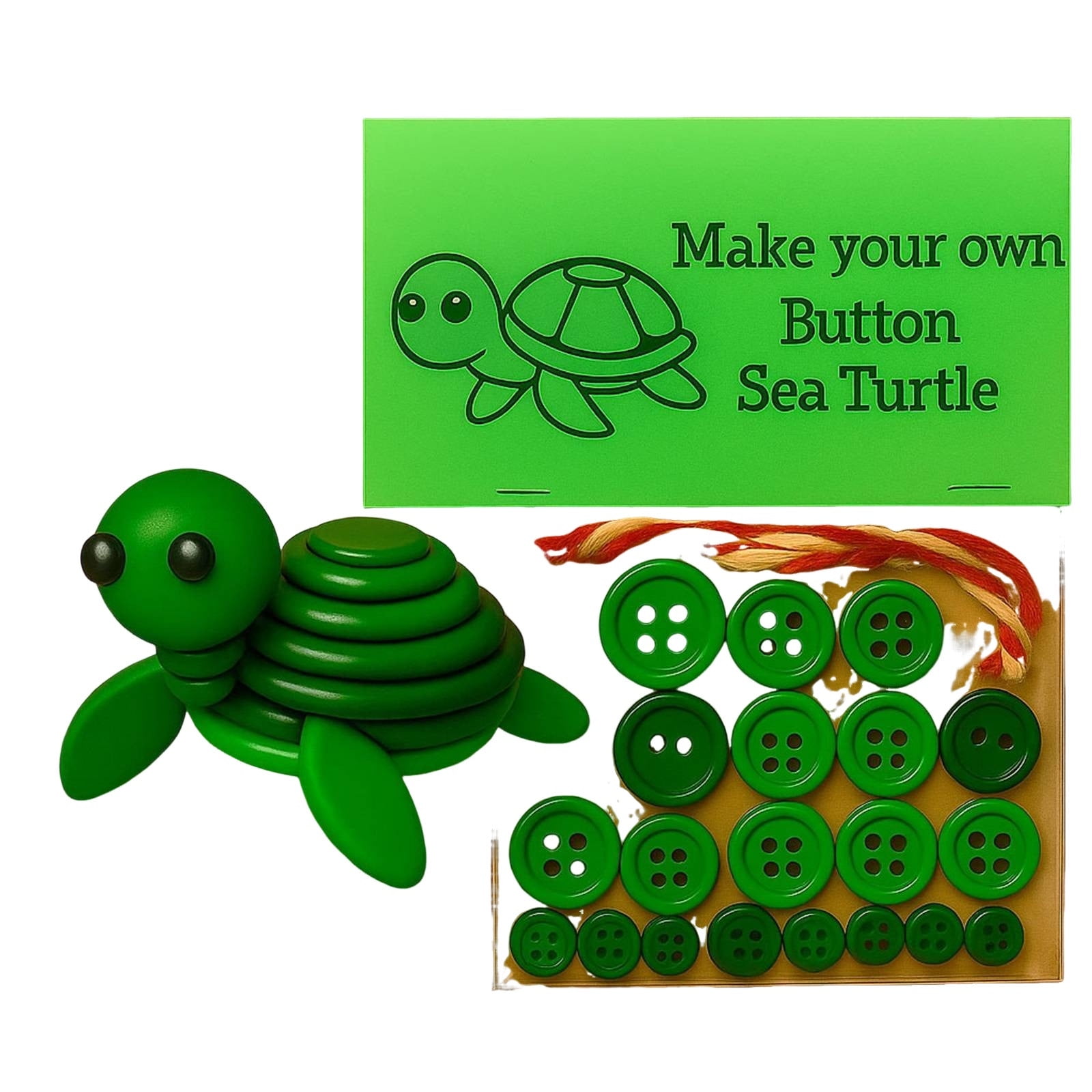 DIY Button Cute Animals Craft Kit, Funny Christmas Button Ornament ...