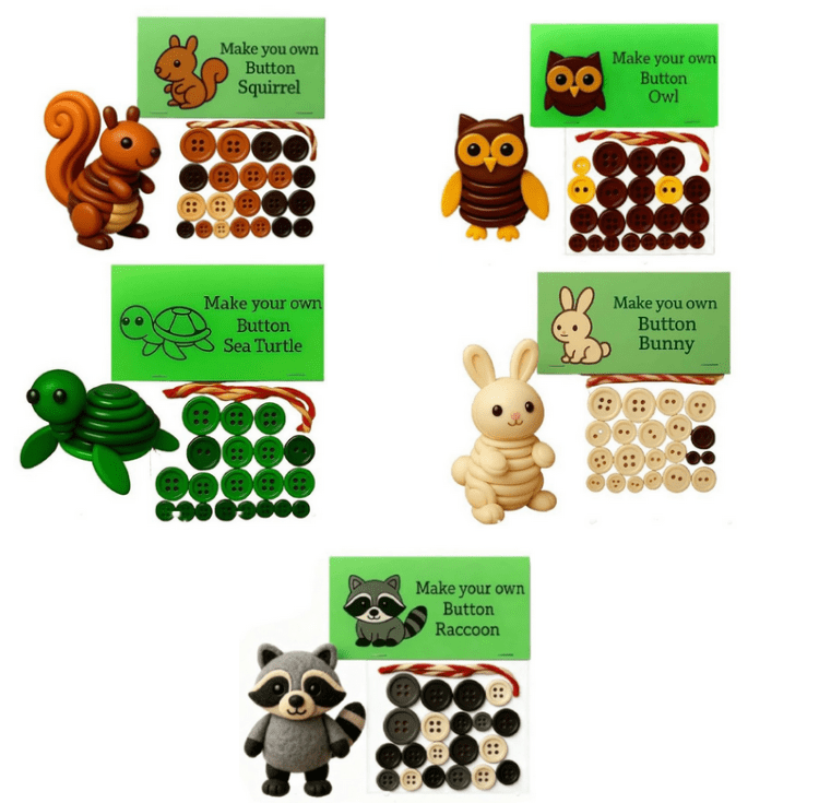 DIY Button Ornament Kit, Fun Christmas Button Ornament Making Set with ...