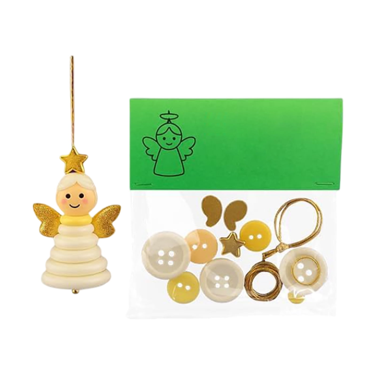 DIY Button Ornament Making Kit Holiday Craft Activity with Santa Angel ...