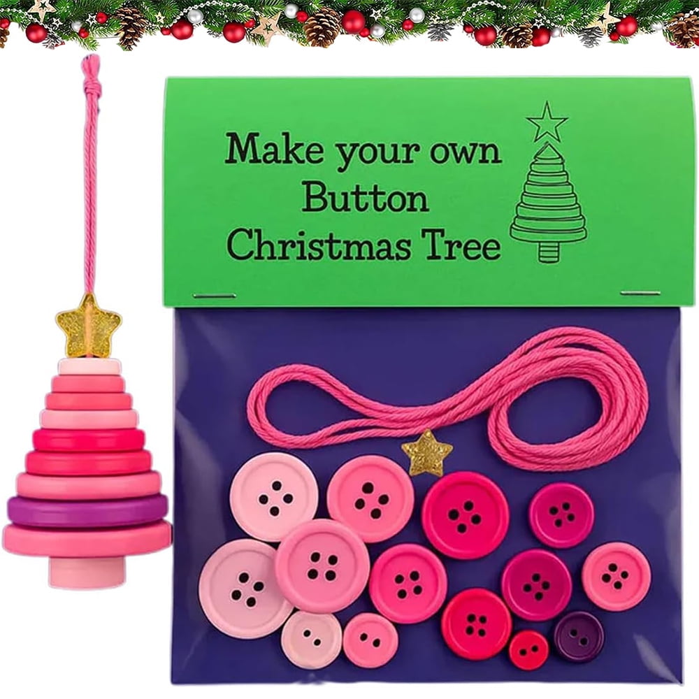DIY Button Snowman Ornament Kit, Christmas Button Ornament Making Set ...