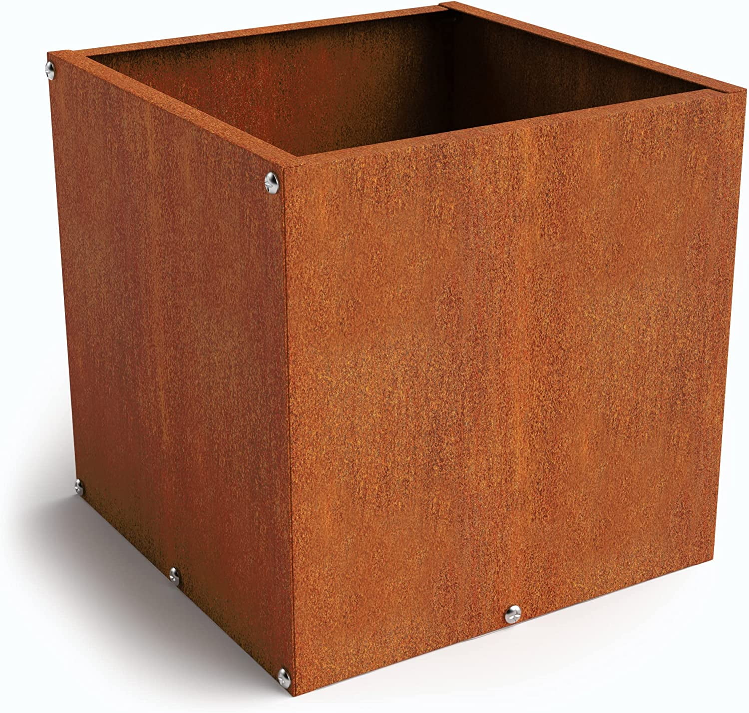 DIY CARTEL Corten Steel Cube Outdoor Planter Box, Rustic & Modern ...
