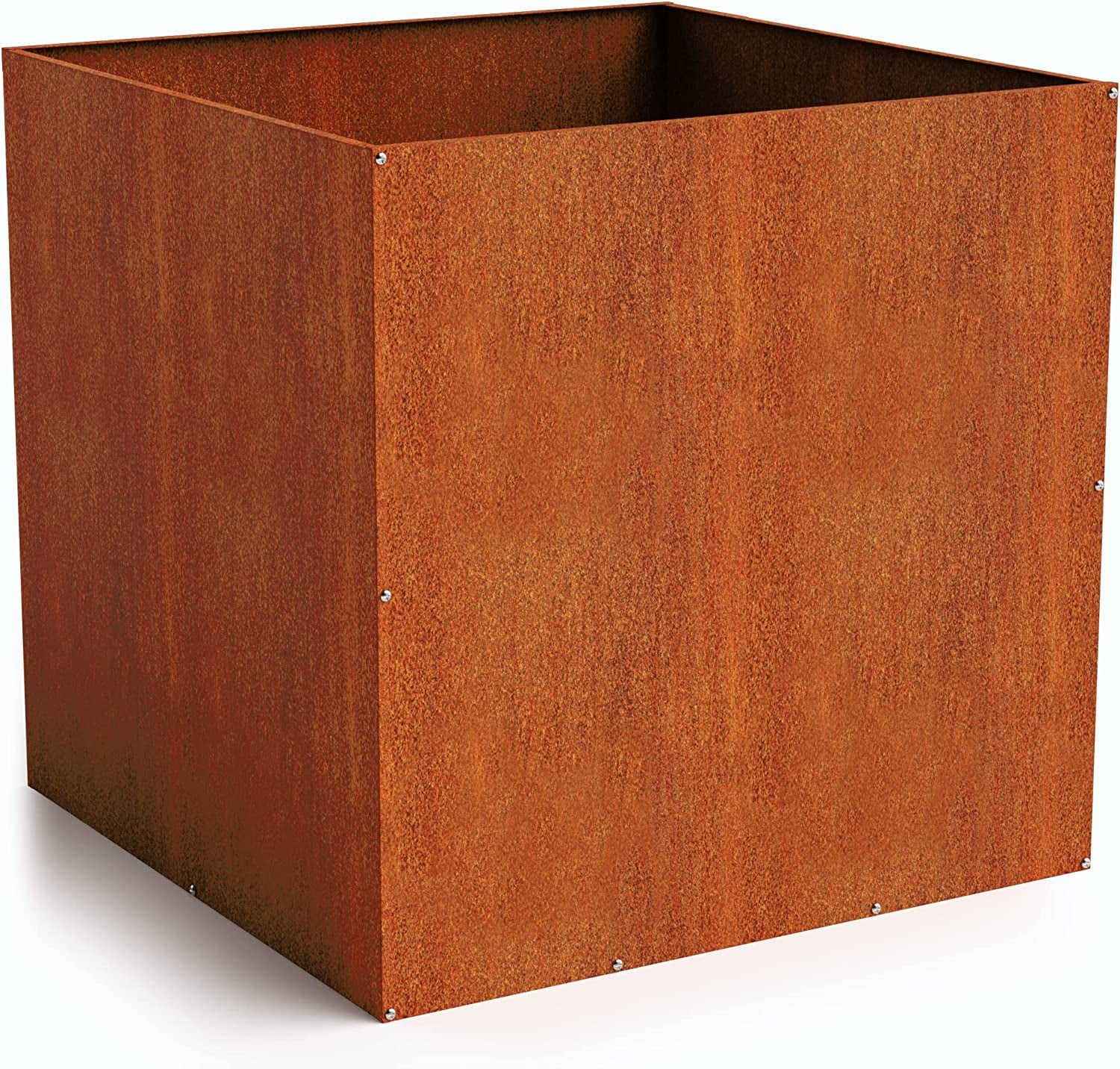 DIY CARTEL Corten Steel Cube Outdoor Planter Box, Rustic & Modern ...