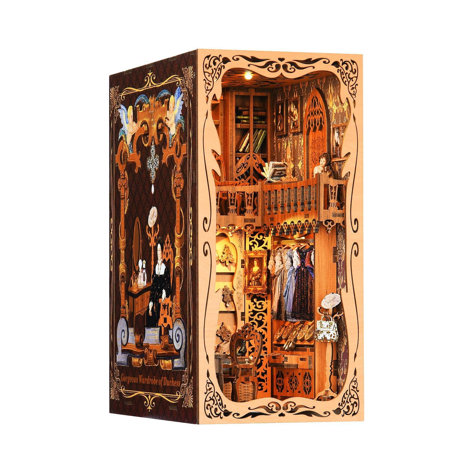 DIY Cabin Mini Bookstore, Miniature Wooden House Kit, LED Light ...