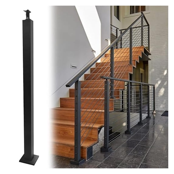 DIY Cable Railing Post 42" x 2" x 2",Deck Stair Post Cable Handrail ...