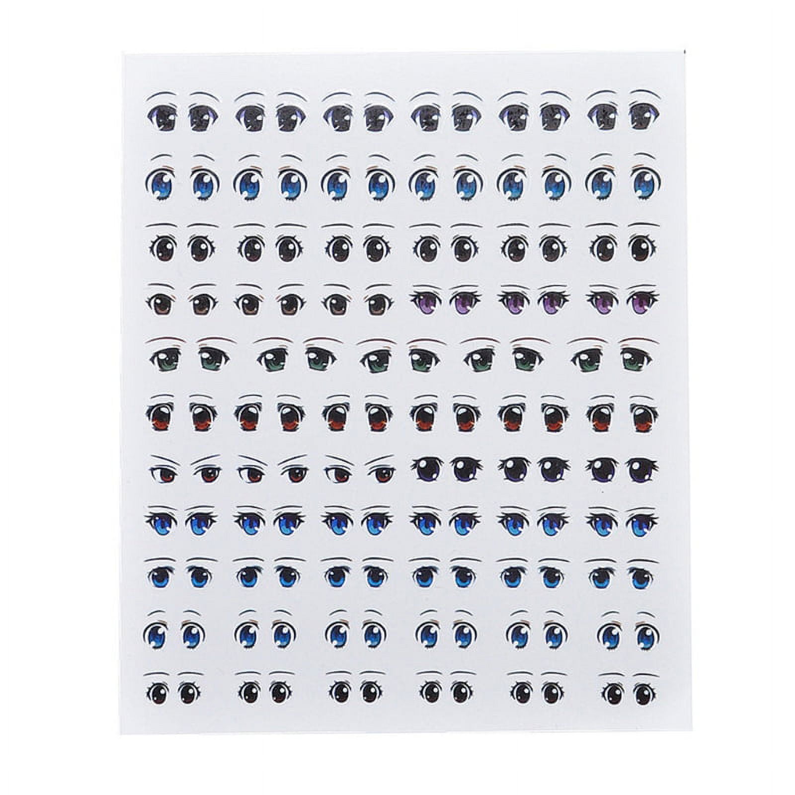 DIY Cartoon Eyes Stickers Water Decals Anime Figurine Dolls Eye Paster ...