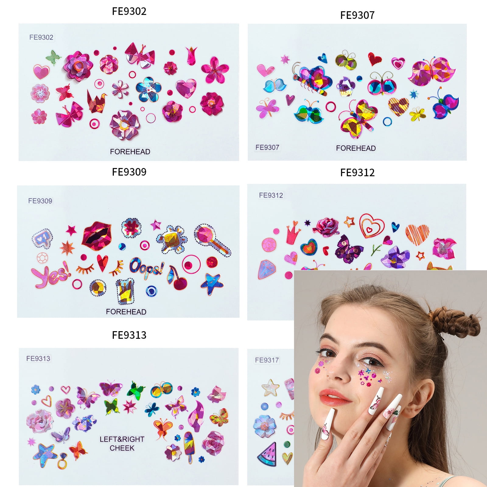 DIY Cartoon Stickers for Kids Toys Gift Butterfly Star Cute Face Fun ...