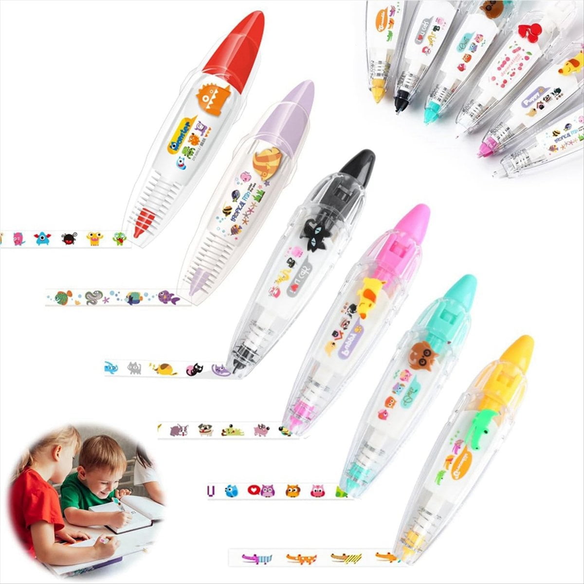 DIY Cartoon Type Decorative Pen, Ally-Pocket Tape Pen, Cute Animals ...