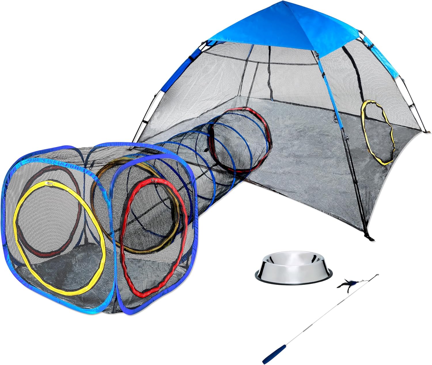 DIY Cat Enclosure Combo - Collapsible Tent, Tunnel, Cube Set with Bonus ...