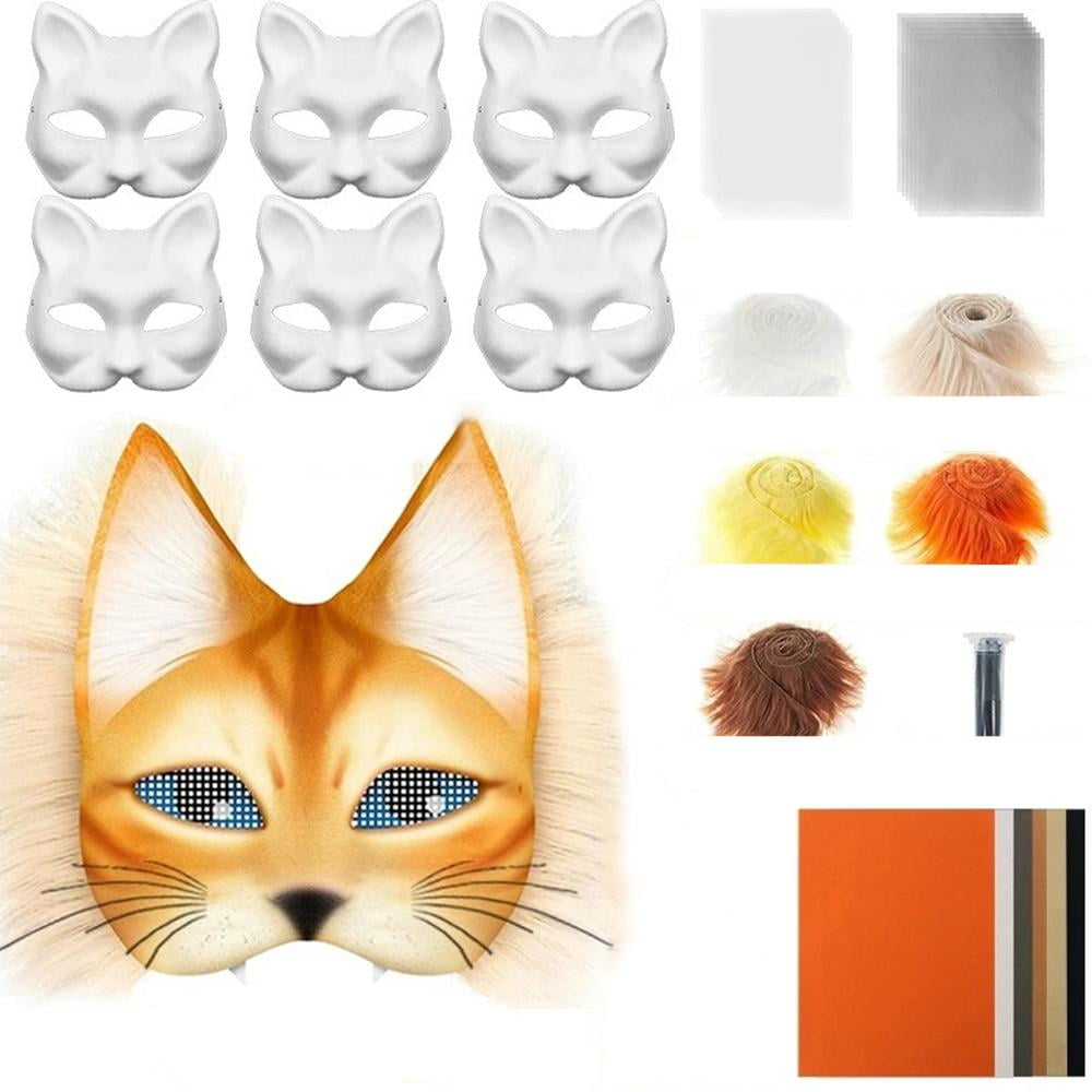 DIY Cat Face Mask Craft Kit for & Beginners, Paper Animal Masquerade ...