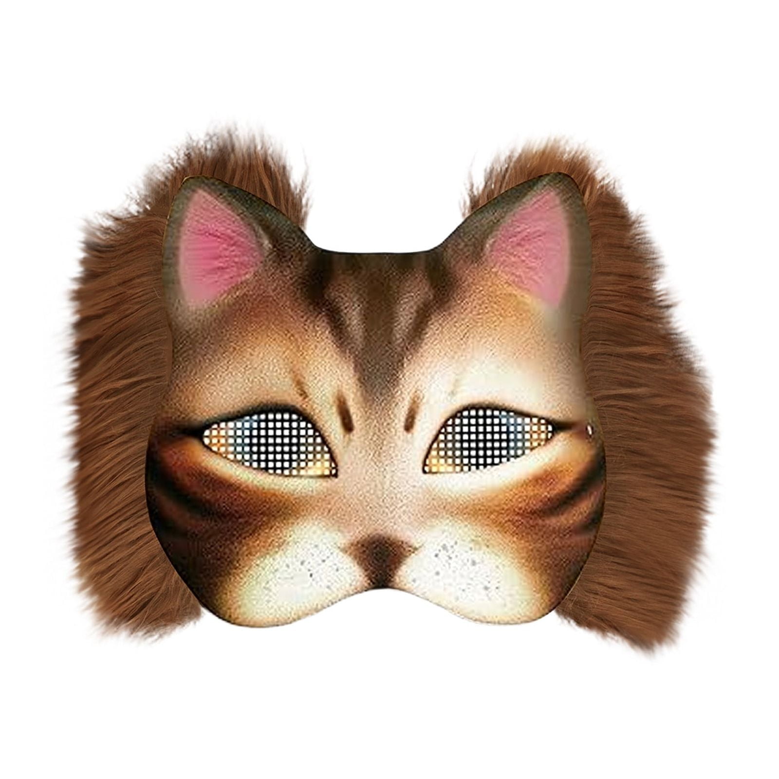 DIY Cat Face Mask Kit - Blank Mask with Faux Fabric and Plastic Mesh ...