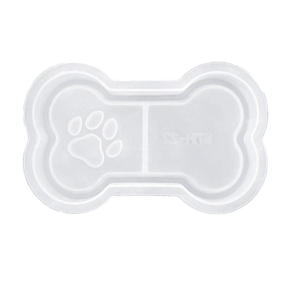 DIY Cat Paw Bone Shape Storage Tray Silicone Mold Cat And Dog Food Tray ...