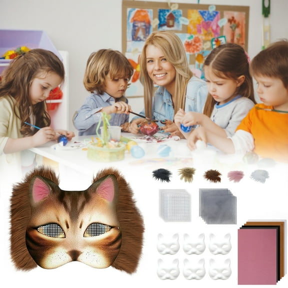 "Eye Mesh for Therian Mask, 6PCS DIY Cat Mask Kit, Paper Blank Masks ...