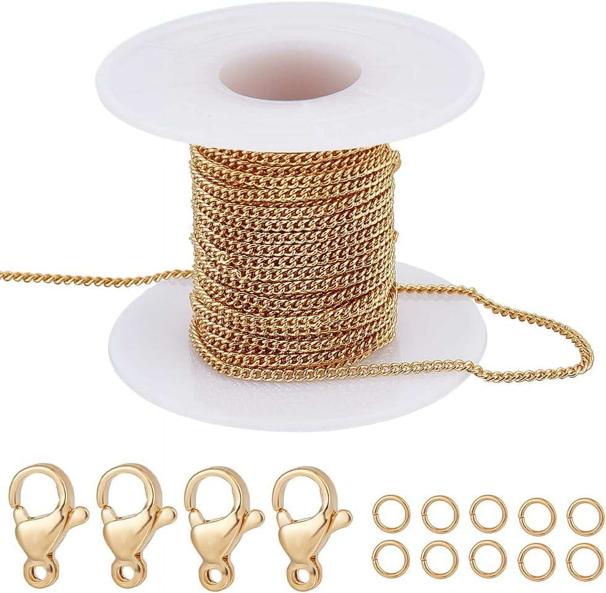 DIY Chain Bracelet Necklace Making Kit Including Brass Curb Chains ...